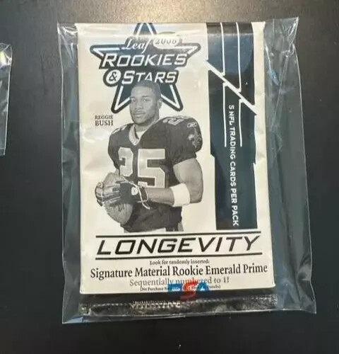 2006 LEAF ROOKIES & STARS NFL FOOTBALL REGGIE BUSH RC NEW PACK (5CARDS ...
