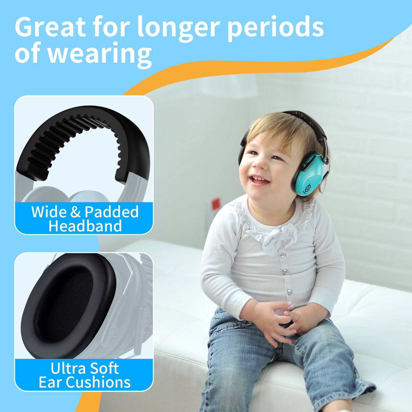 EAREST Baby Kids Ear Defenders Toddler Noise Protectors Ear Muffs ...
