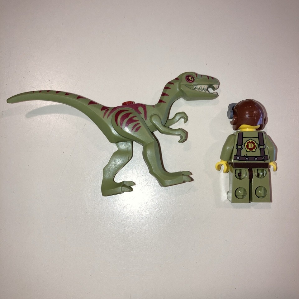 LEGO Dinosaur Coelophysis Minifigure Gallimimus Dark Red Stripes ...