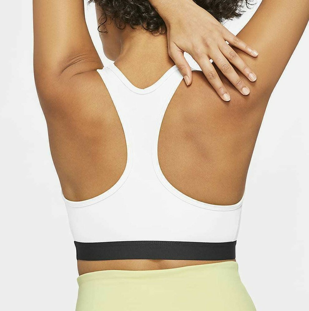 New Nike Women's Swoosh Support 1-Piece Padded Training Bra,White