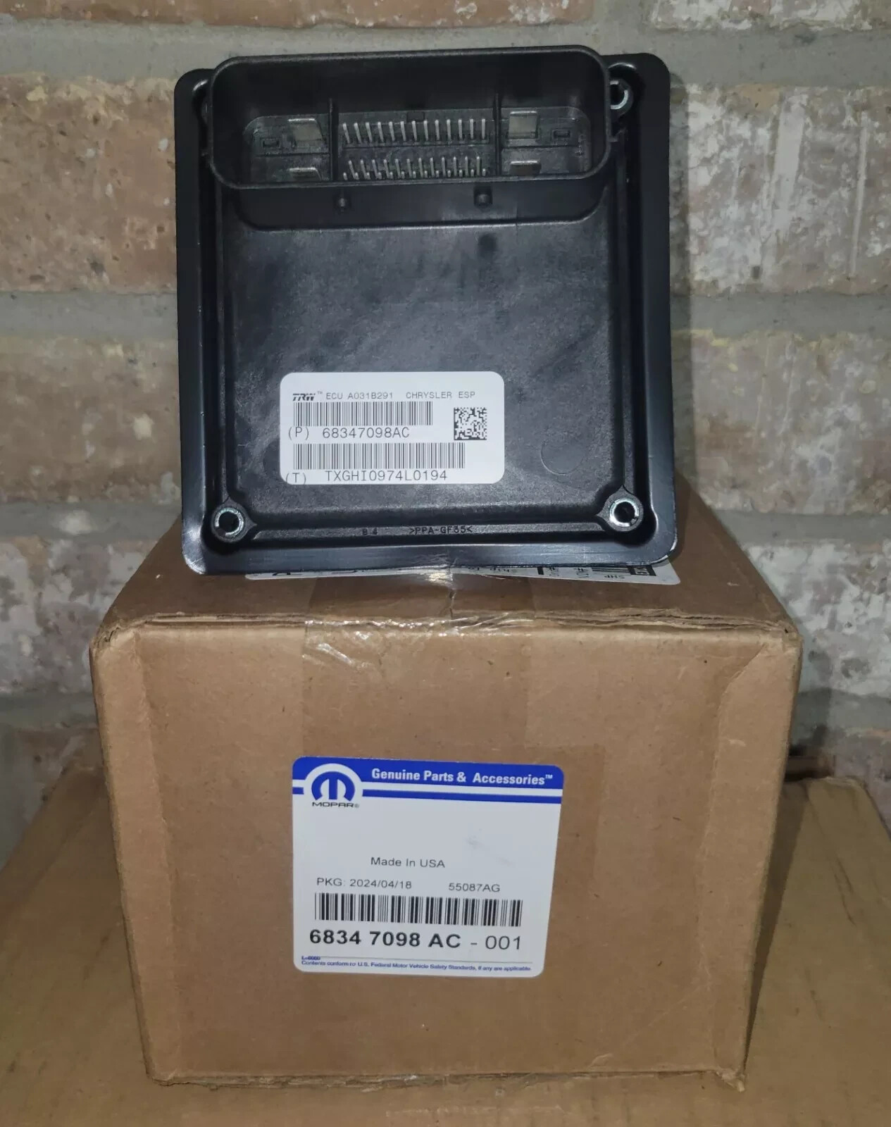 68347098AC Genuine MOPAR ABS Control Module/COMP/WHIT# 68347098AB/68347098AA | OEM | Genuine OEM