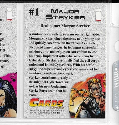 1994 Cards Illustrated Promo #1 - Codename StrykeForce - Major Stryker ...