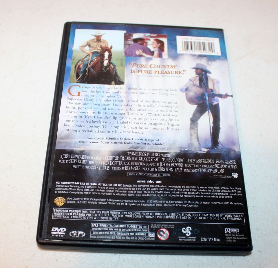 Pure Country (DVD, 2010) George Strait, Lesley Ann Warren - Very Good ...