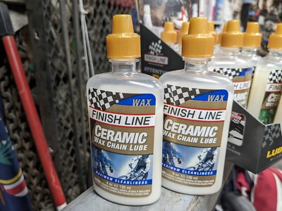 2x 4oz /8oz Finish Line Ceramic WAX Bicycle Chain Lube Drip Squeeze ...