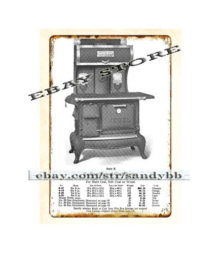1913 Detroit Stove Work Jewel Radium Cast Range furnaces metal tin sign ...