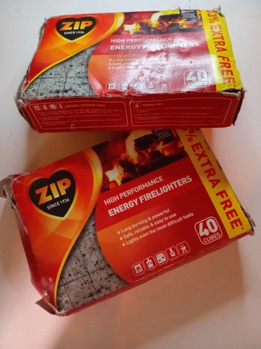 Zip All Purpose Firelighters Powerful Reliable Long Burning 40 Cubes ...