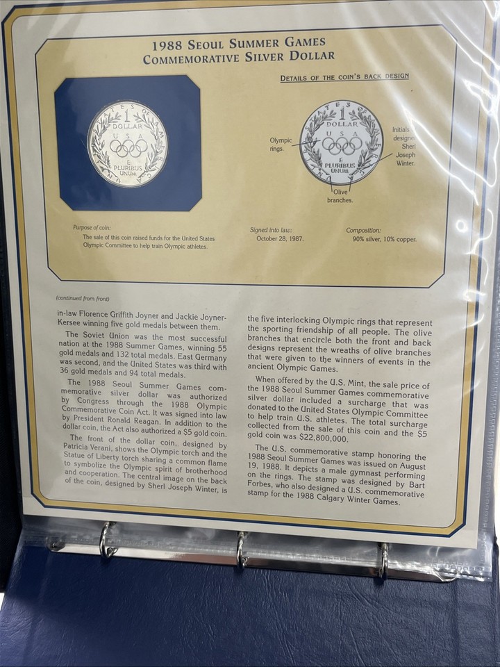 U.S. Commemorative Silver Dollar Collector Panels with Stamps | eBay