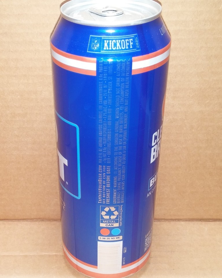 Cleveland Browns 25 oz. Bud Light beer can 2025 Anheuser-Busch Brewing ...