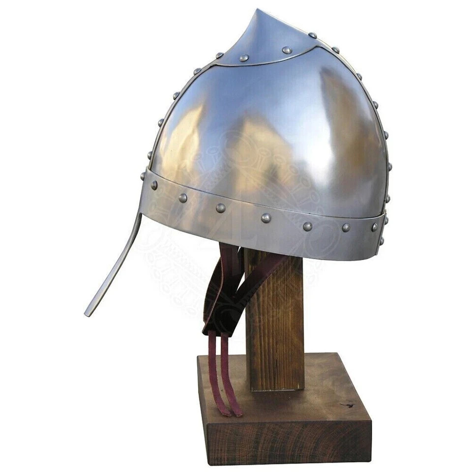 Medieval 12th Century Conical Knight Helmet 18ga Steel Armor LARP SCA ...
