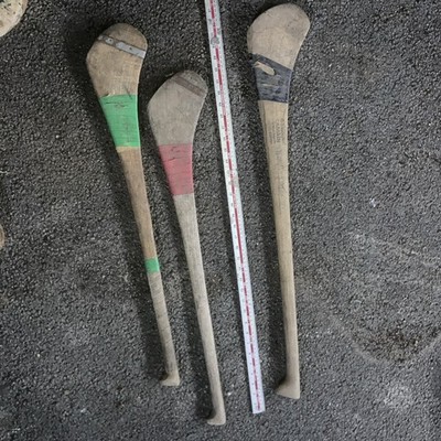 VINTAGE HURLING STICK PADDLE BATS HURLEY HURL 2 OF 33” & 1 @ 36” CAMAIN ...