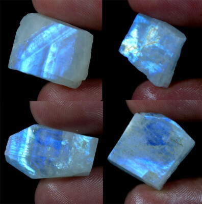 Wholesale Blue Fire Moonstone Slices Rough Rainbow Moonstone Rough ...