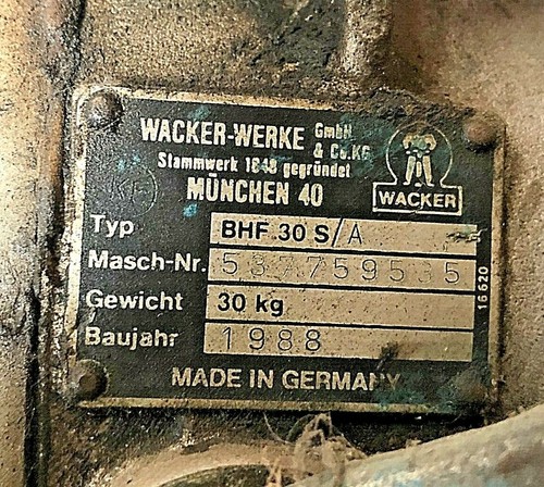 Wacker-Werke BHF 30S/A | eBay