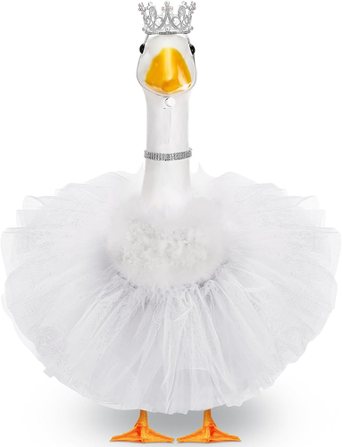 4 Pcs Princess Porch Goose Outfit for 23" 17" Cement Lawn Goose Costume ...