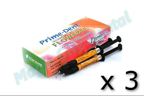 Prime-Dent Flowable Light Cure Dental A1 4-Syringe Kit #004-010A1 (Set ...