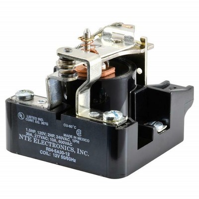 NTE R04-5A30-12 SPDT, 12 Volt AC Coil 30 Amp Heavy Duty Open Frame ...