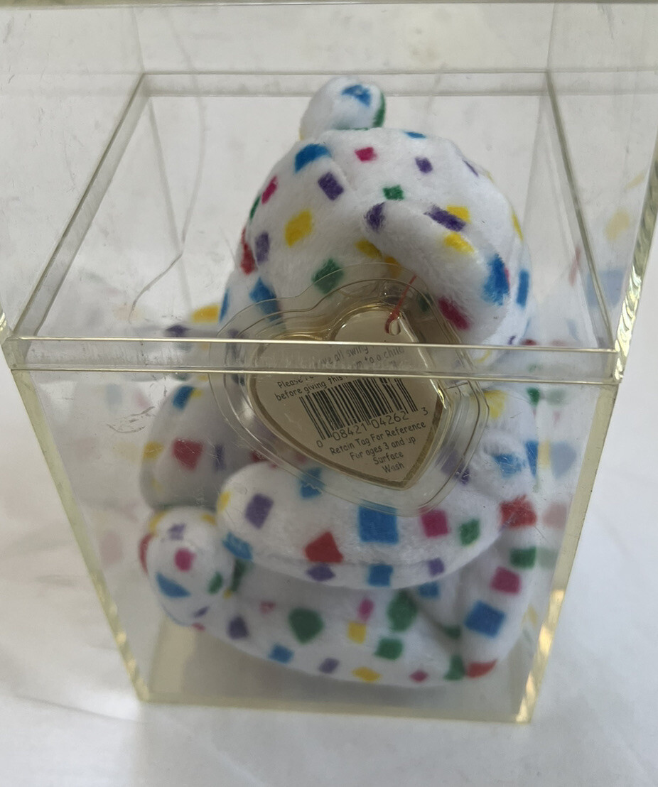Ty Beanie Baby Ty2K Bear Confetti RARE With Tag Errors, Retired Acrylic ...