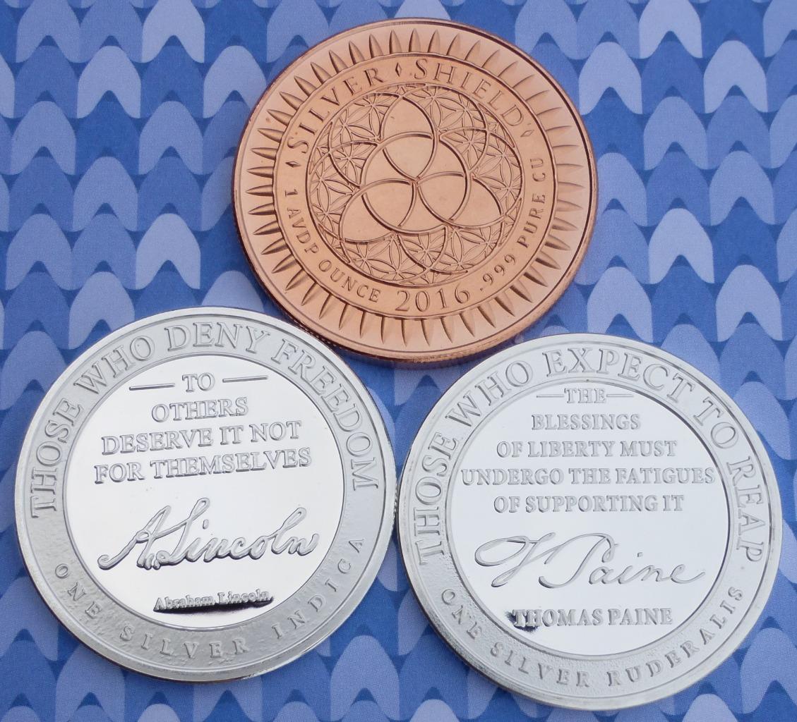 2 1oz .999 Silver Marijuana Rounds, Ruderalis & Indica & 1oz Copper ...