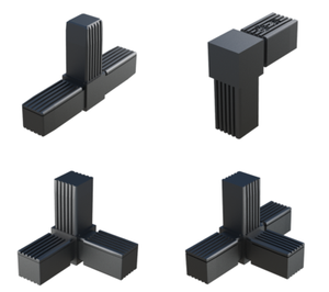 SQUARE TUBE CONNECTORS 20mm 25mm 30mm T L INSERT PLASTIC 20x20 25x25 ...