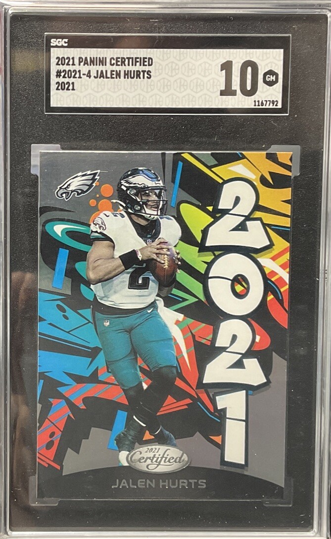 2021 Panini Certified Jalen Hurts 2021-4 Graffiti Insert SGC 10 Gem ...