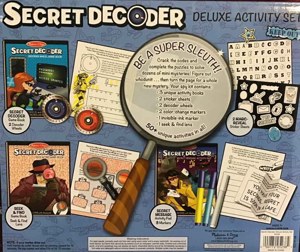 Secret Decoder Deluxe Activity Set On The Go Melissa & Doug Age 7+ Kids ...