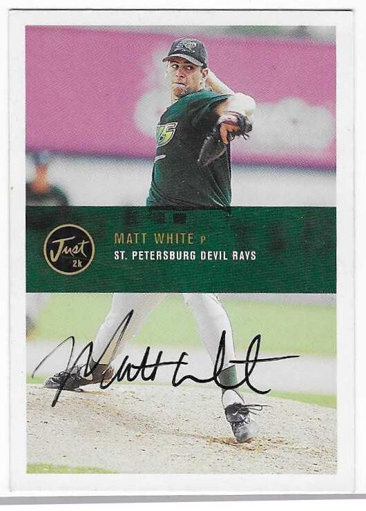 MATT WHITE 2000 JUST AUTOGRAPHED SIGNED # 98 ST. PETERSBURG DEVIL RAYS ...
