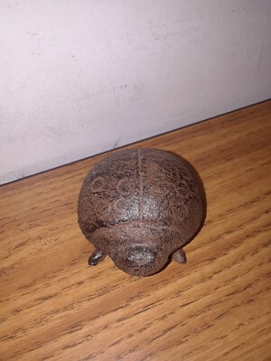 Vtg Cast Iron Ladybug Paperweight Garden Porch Metal Art Desk Figure 2 ...