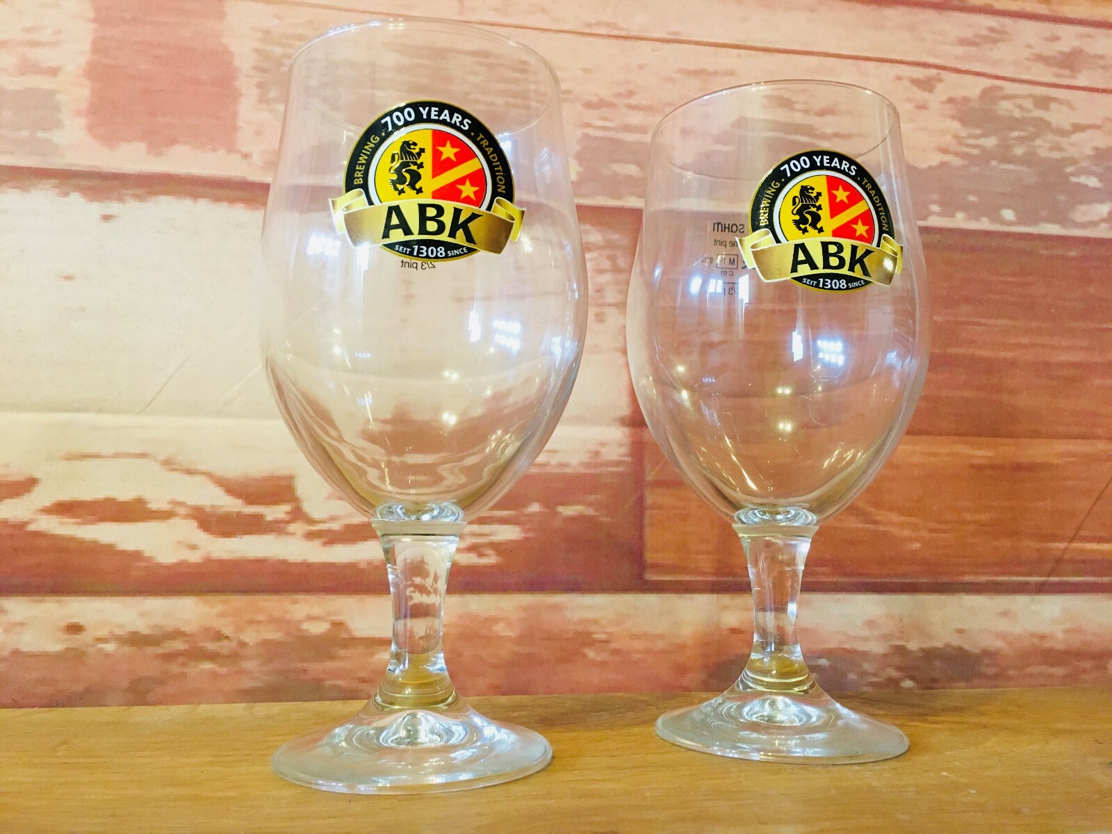 2 x NEW 1 PINT ABK PILSNER GOBLET GLASSES BY SAHM 2019 Free Shipping UK ...