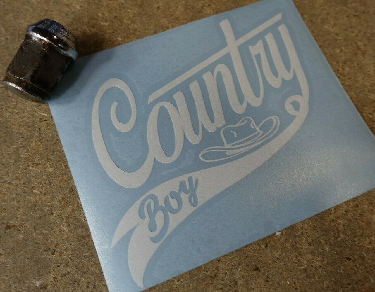 COUNTRY BOY Decal Sticker Car Tractor Farm Agri Spec Keep Her WHITE ...