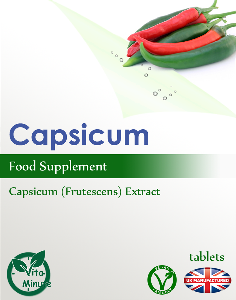 Capsicum (Capsaicin) 500mg (100 Tablets) Blood Health Cholesterol ...