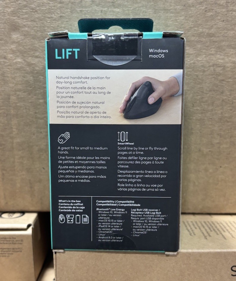 NEW LOGITECH LIFT VERTICAL ERGONOMIC MOUSE COLOR GRAPHITE 910-006466 ...