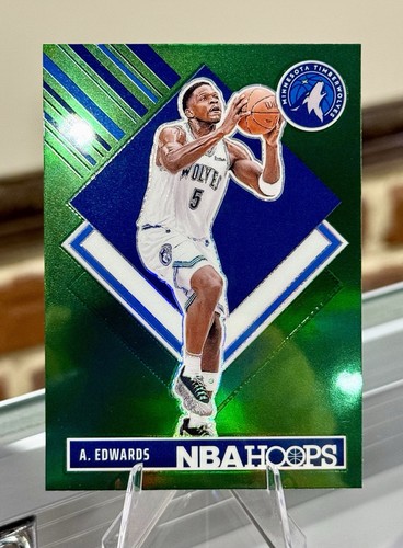 2024-25 NBA Hoops ANTHONY EDWARDS Tribute GREEN PRIZM PREMIUM SP Wolves ...