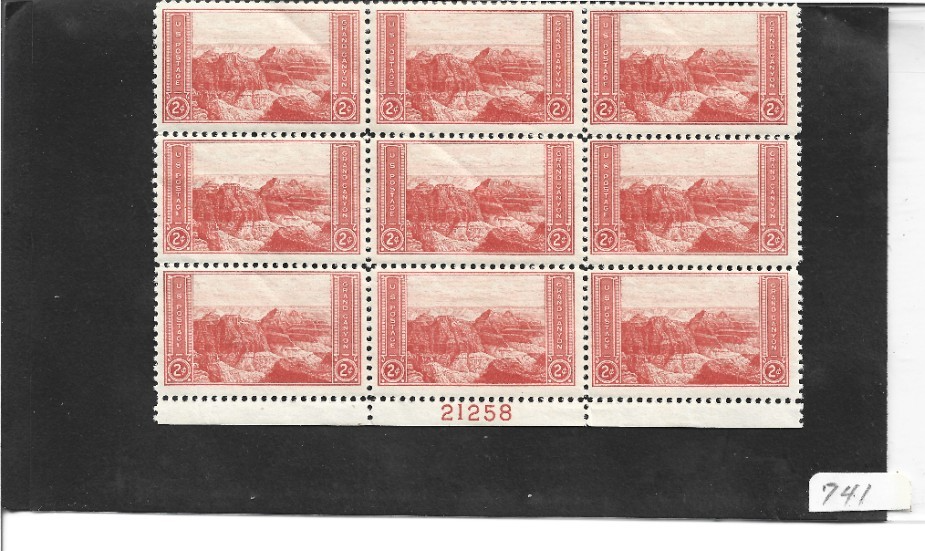 Scott Plate Block # 741 - MNH - Plate # block of 9 | eBay