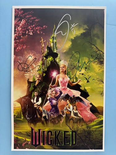 WICKED MOVIE POSTER 11x17 SIGNED by 3 AUTHENTICATED wCOA FREE SHIPPING ...