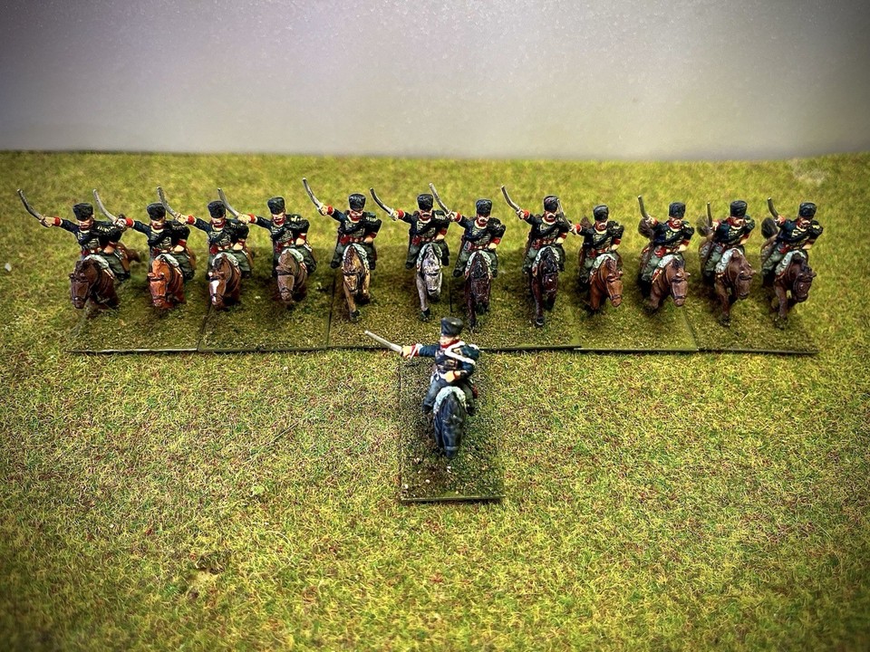 15mm Napoleonic painted Prussian Hussar Cavalry Regiment Post 1809 W ...