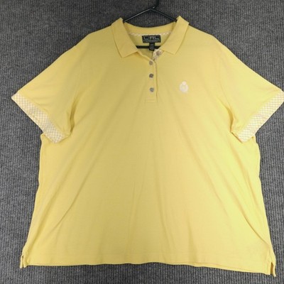 Lauren Ralph Lauren Active Polo Shirt 3XL Yellow RLL Logo Gingham Trim ...
