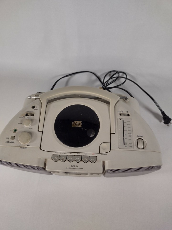 Sony CFD-21 AM/FM Radio CD Player Cassette-Corder Boombox | CD Player ...