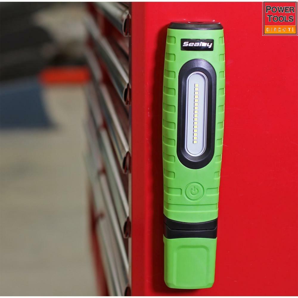 Sealey Rechargeable 360 deg Inspection Lamp 16 SMD LED + 3W LED Green 2 ...