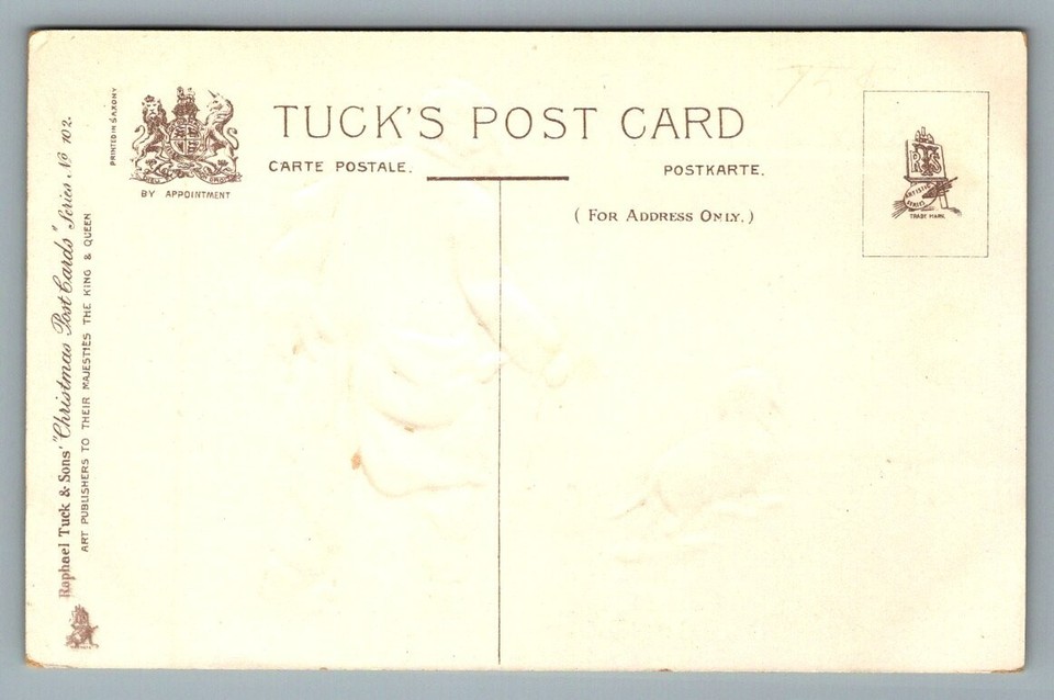 Tucks postcard A Merry Christmas Series No 102 man walking in snow ...