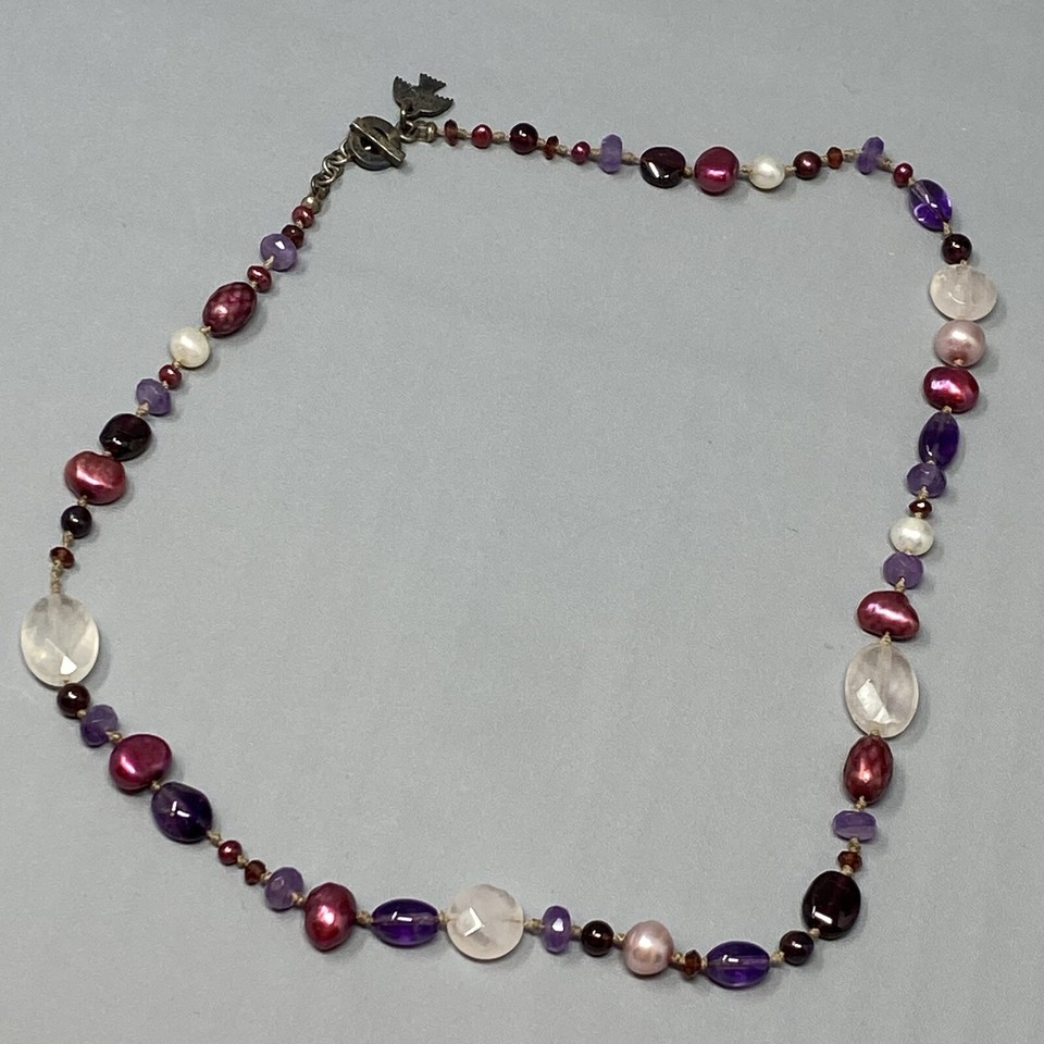 Sundance Catalog Necklace Peyote Bird Amethyst Rose Quartz Pearl ...