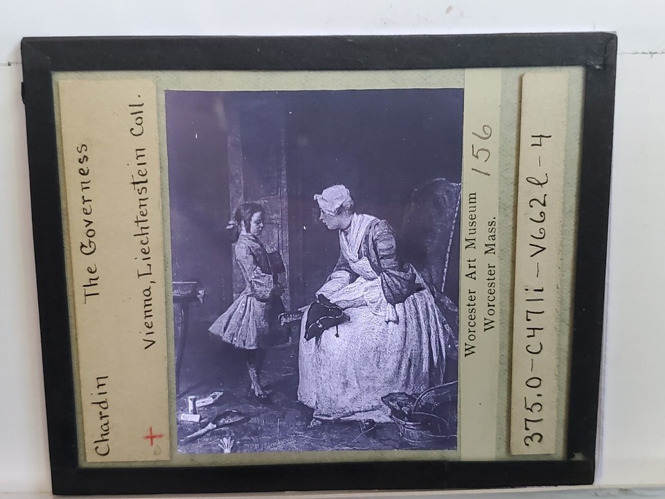 The Governess, Jean Baptiste Simeon Chardin, Magic Lantern Glass Slide ...