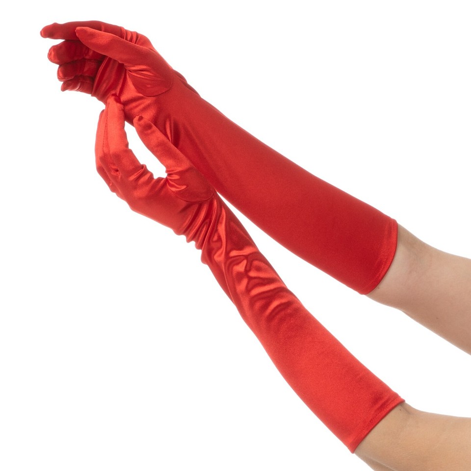 New Ladies Long Finger Gloves Elegant Fancy Party Dress Evening Wedding ...