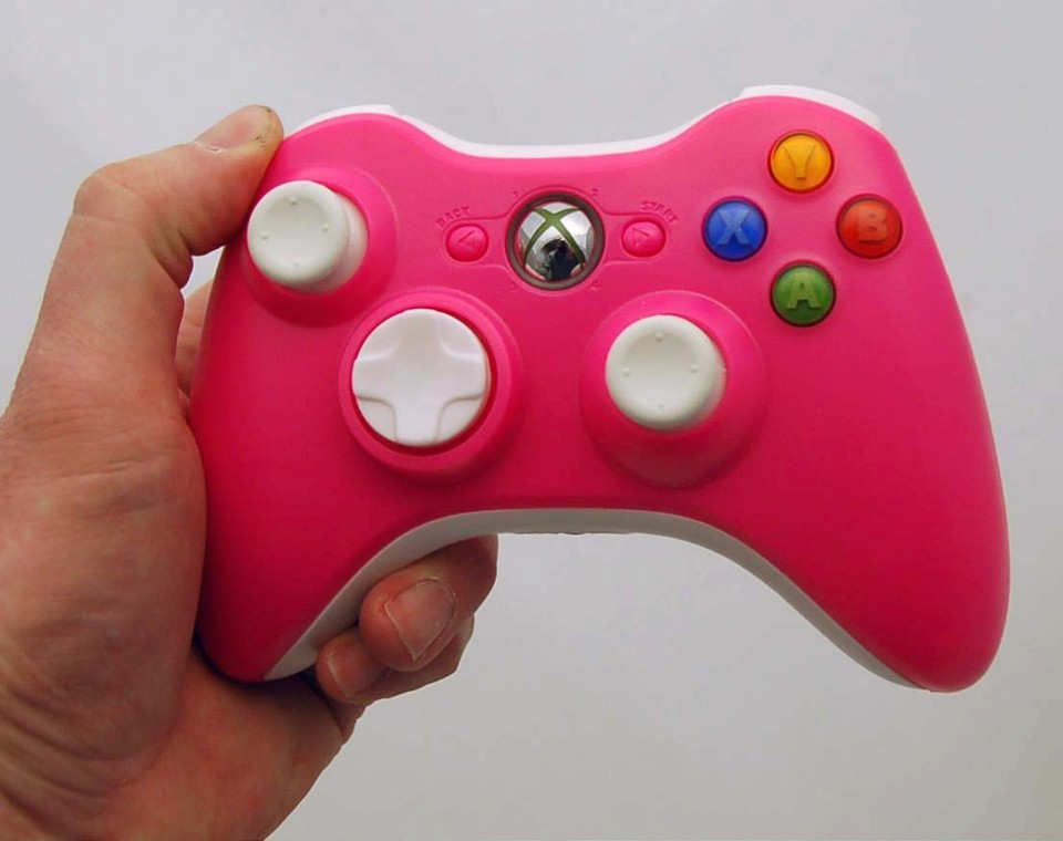 Official Microsoft XBox 360 PINK/White Wireless Controller game gaming ...