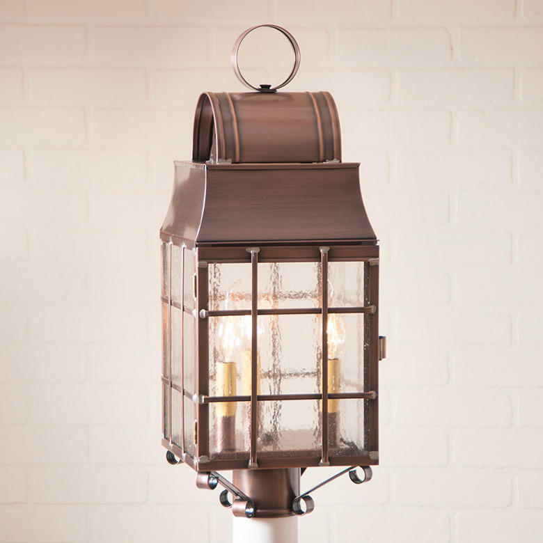 Sophisticated Colonial Country Washington Post 3 Light Lantern In ...