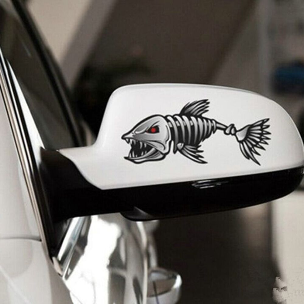 2pcs Kayak Funny Vinyl Skeleton Fish Car Sticker Decoration Vehicle ...