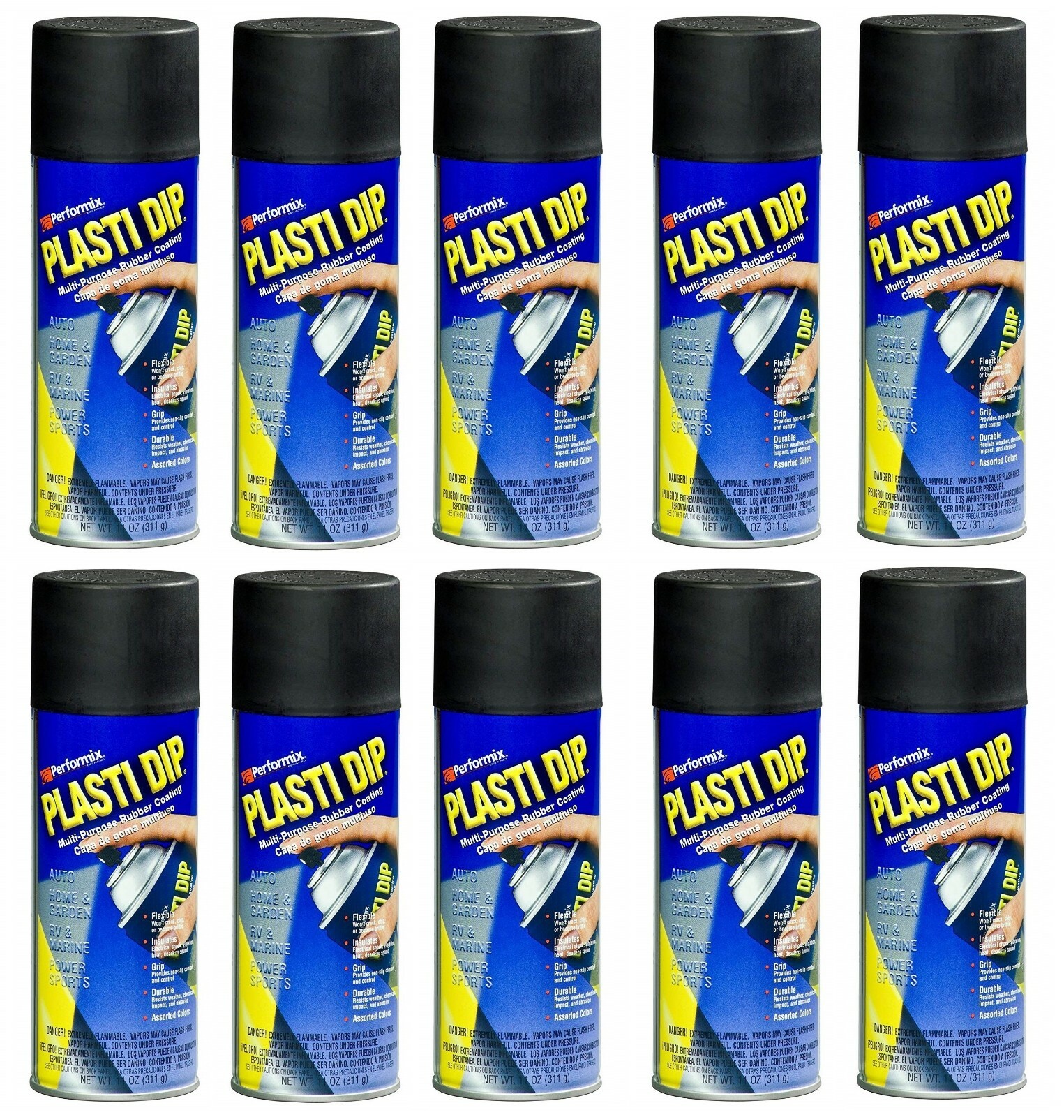 (10) Plasti Dip Black Matte Liquid Wrap Removable Rubber Coating ...