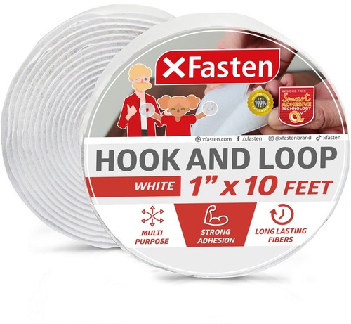 Hook and Loop Roll, White, 1-in x 10-Ft Hook and Loop Tape Heavy Duty ...