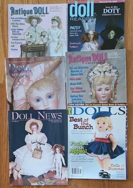 Lot of 6 Vintage Doll Magazines-Antique Doll Collector, Doll News ...