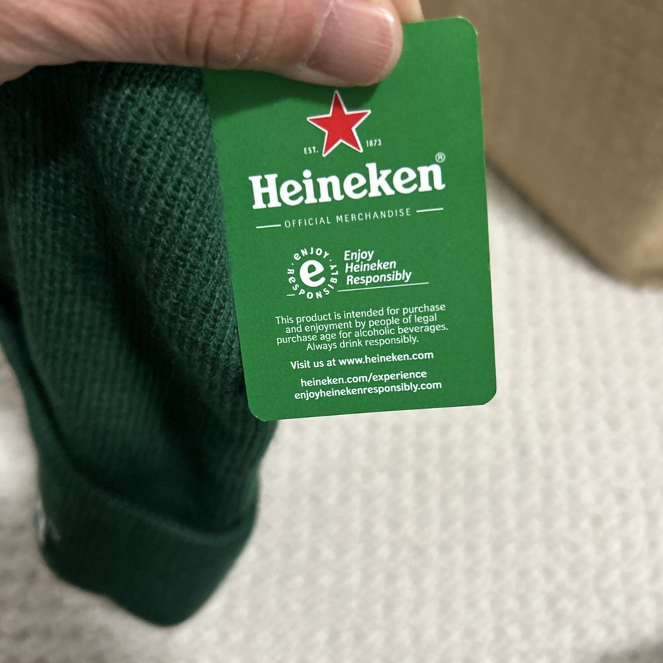 Heineken Winter Hat Beanie Small Star Green Embroidered | eBay