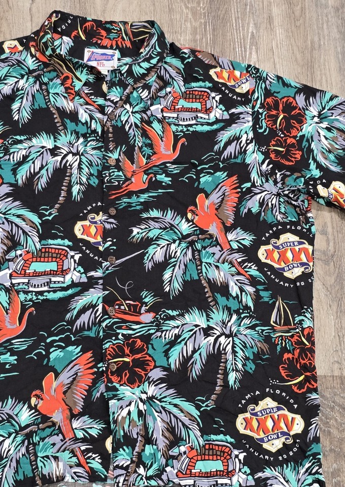 Reyn Spooner NFL Mens XL Hawaiian Shirt 2001 Super Bowl 35 Giants ...