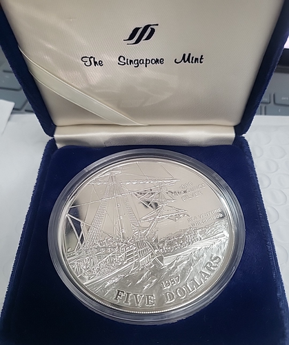 1987 BERMUDA SEA VENTURE WRECK PROOF 5OZ .999 SILVER CASE COA 5 OZ ...
